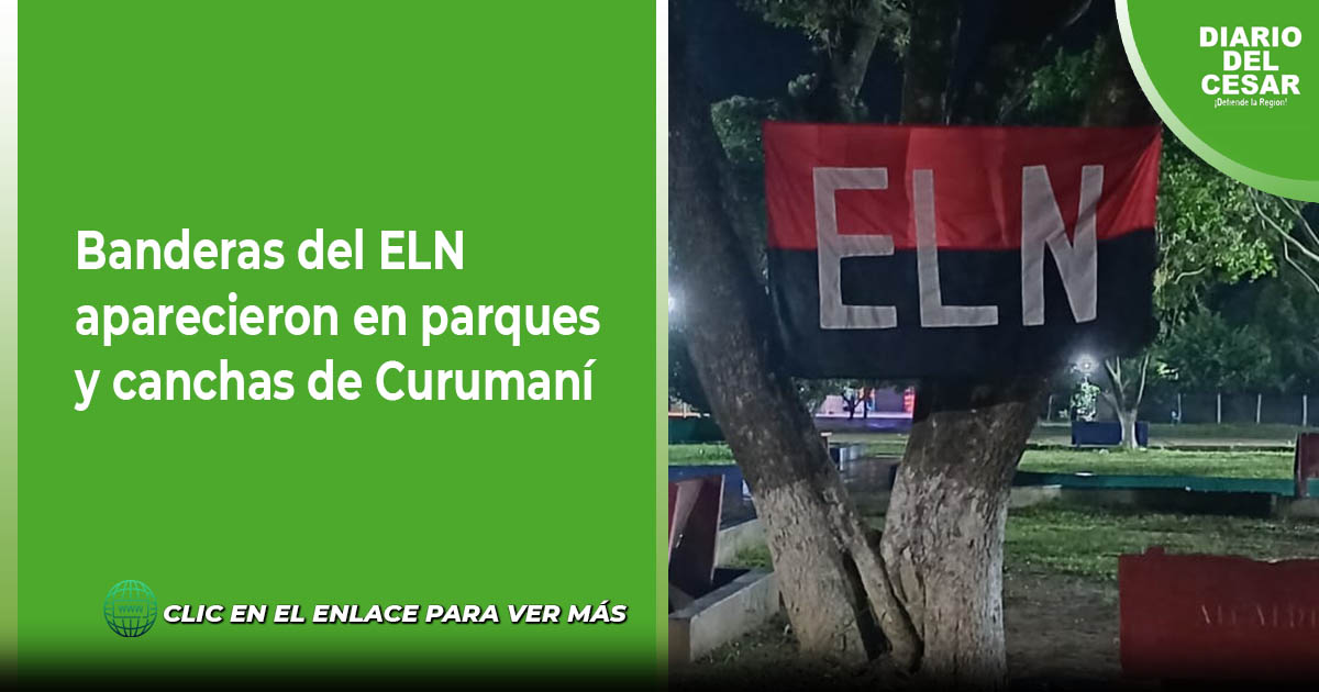 Banderas del ELN aparecieron en parques y canchas de Curumaní